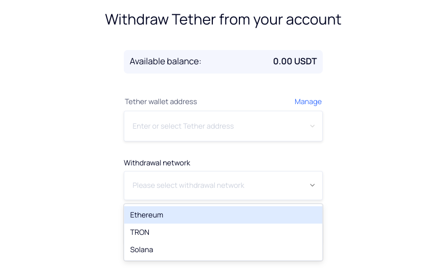 USDT Deposits & Withdrawals on Solana, Tron and Ethereum – VALR Help Center